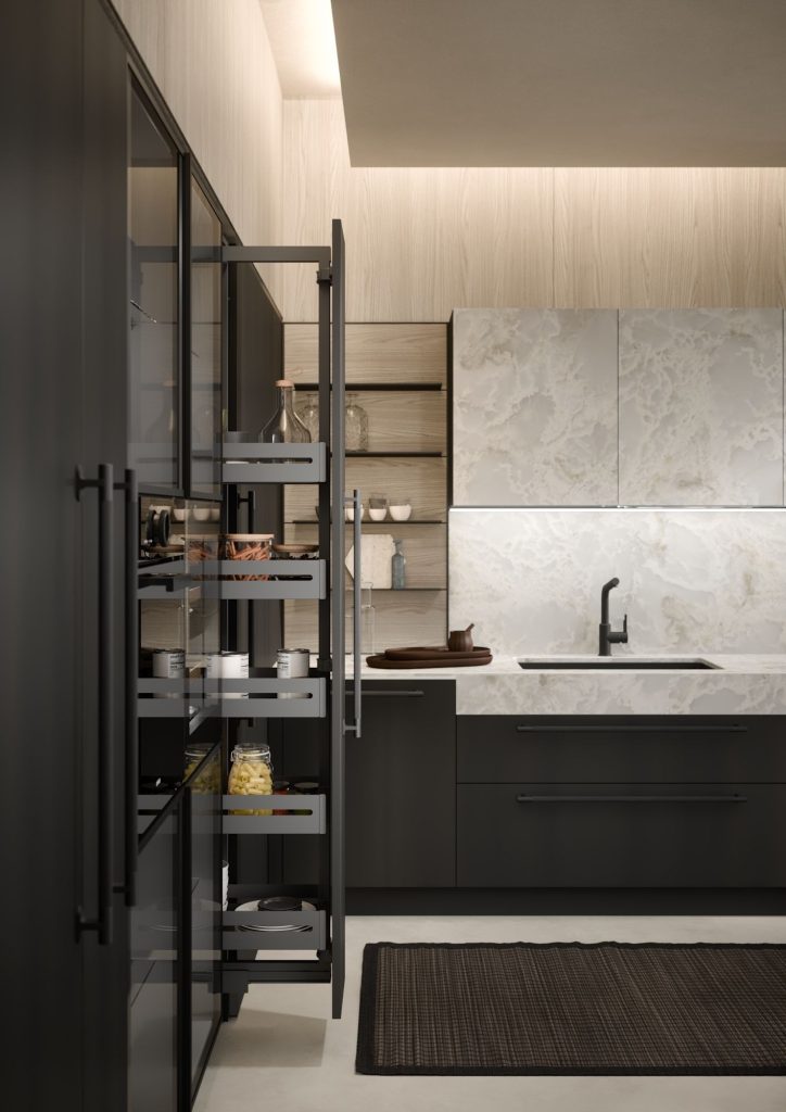 Mina 03 | Corner Kitchen with Integrated Dining Area - Berloni