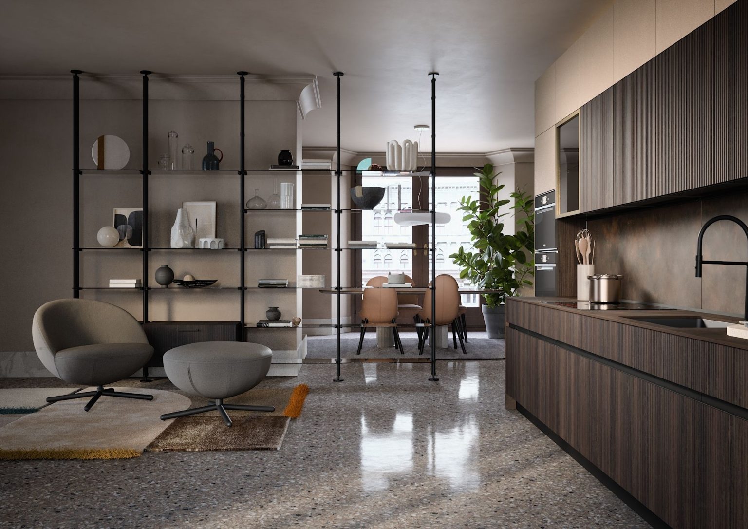 Mina 05 | Elegant Kitchen with Neoclassical Style - Berloni